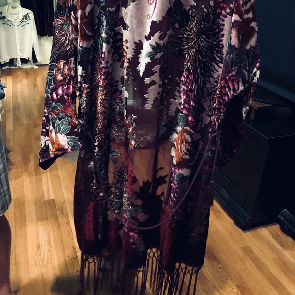 Aratta | Dresses | Arrata Burnt Out Duster With Fringe | Poshmark